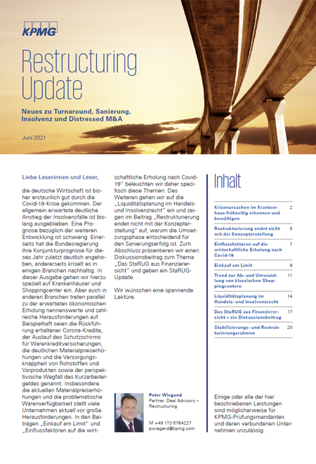 Restructuring Update Ausgabe Q1 2021 Kpmg Ag